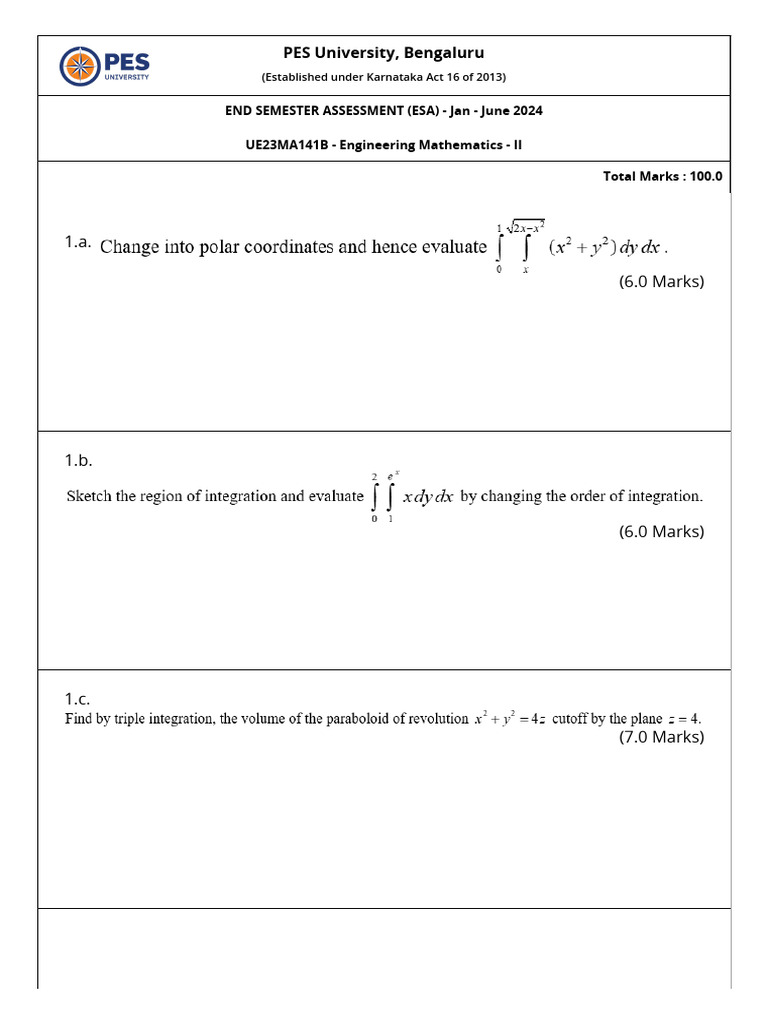 Engineering Mathematics - II | PDF