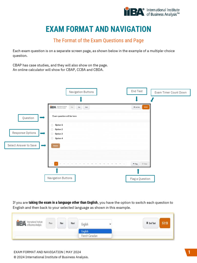 Exam Format and Navigation For Iiba Certification Exams | PDF | Tests ...
