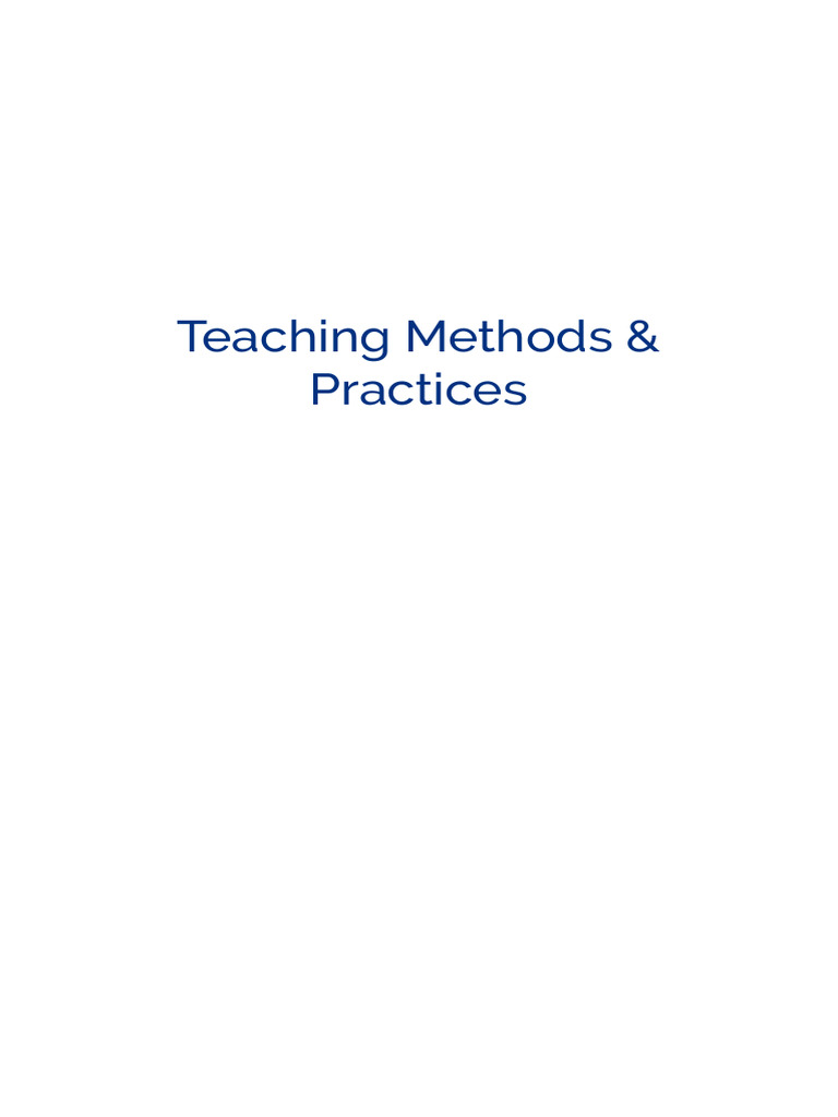 Teaching Methods Practices 1660571214 | PDF | Educational Assessment ...