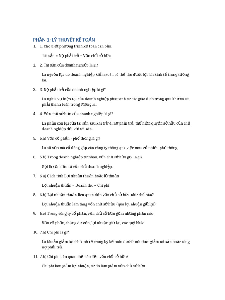 Phan 1 Ly Thuyet KeToan | PDF