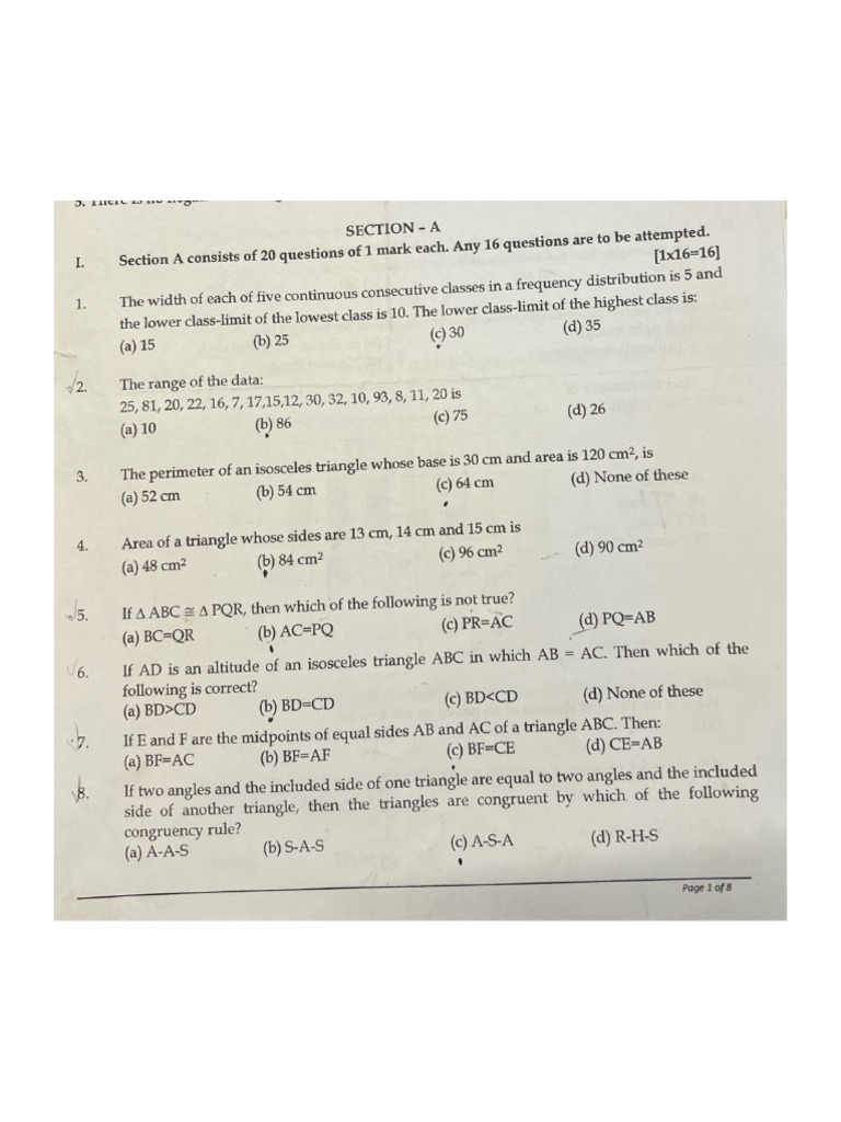 IX Maths QP | PDF