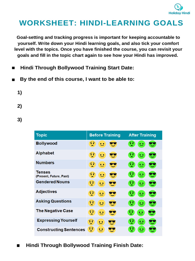 Hindi Learning Goals | PDF