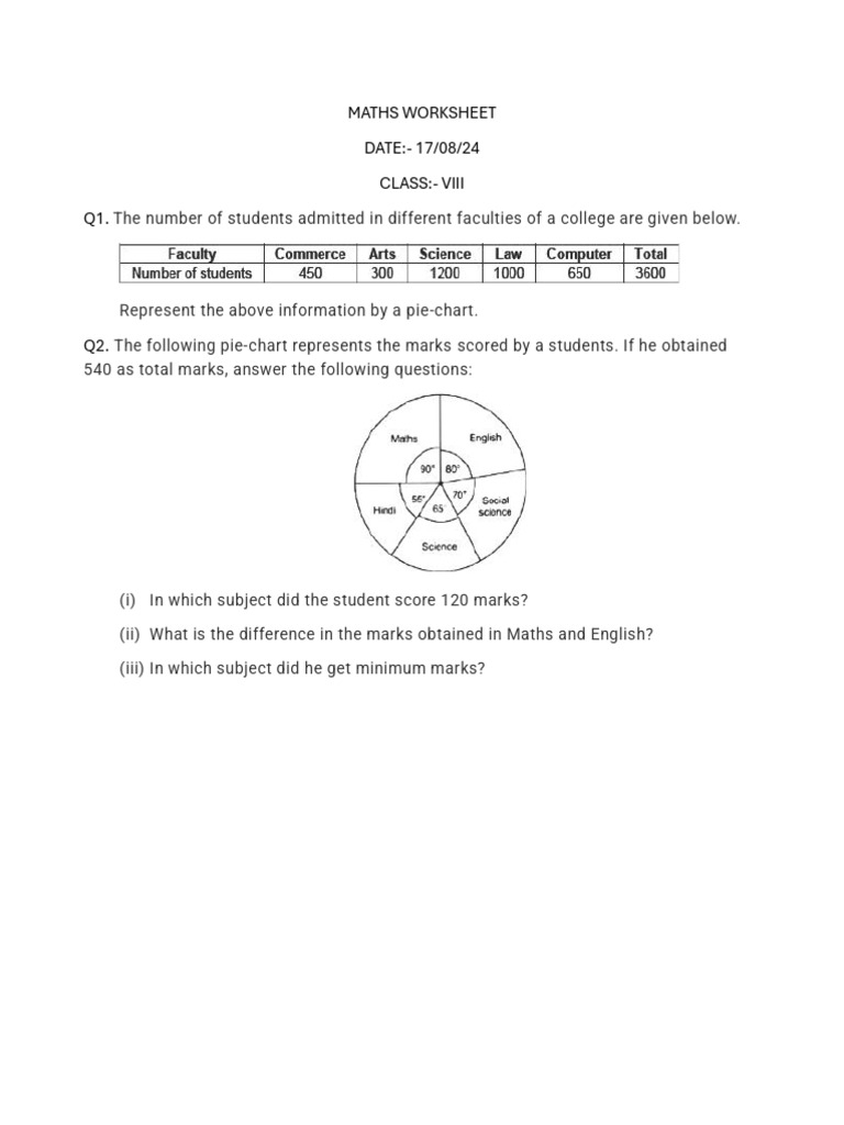 Class 8 Worksheet 17aug | PDF