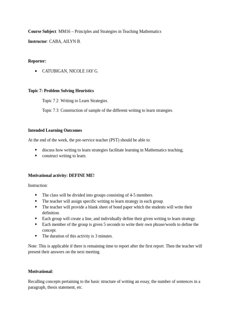 MM16 Handout | PDF | Mathematics