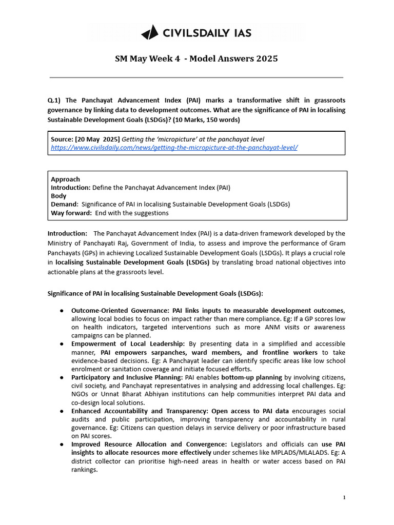 SM May 2025 - Week 4 Model Answers | PDF | Trawling | Employment