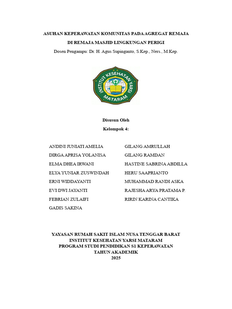 Askep Komunitas Remaja Masjid Perigi-2 | PDF