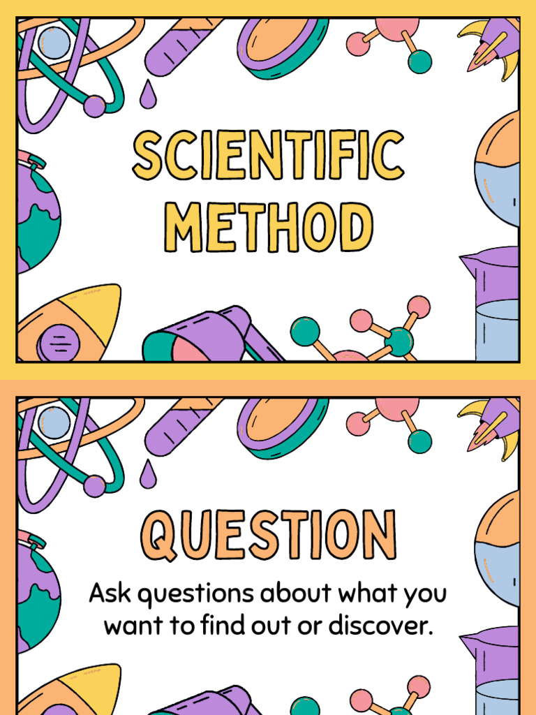 Scientific Method Science Posters Colourful Lined Illustrations | PDF