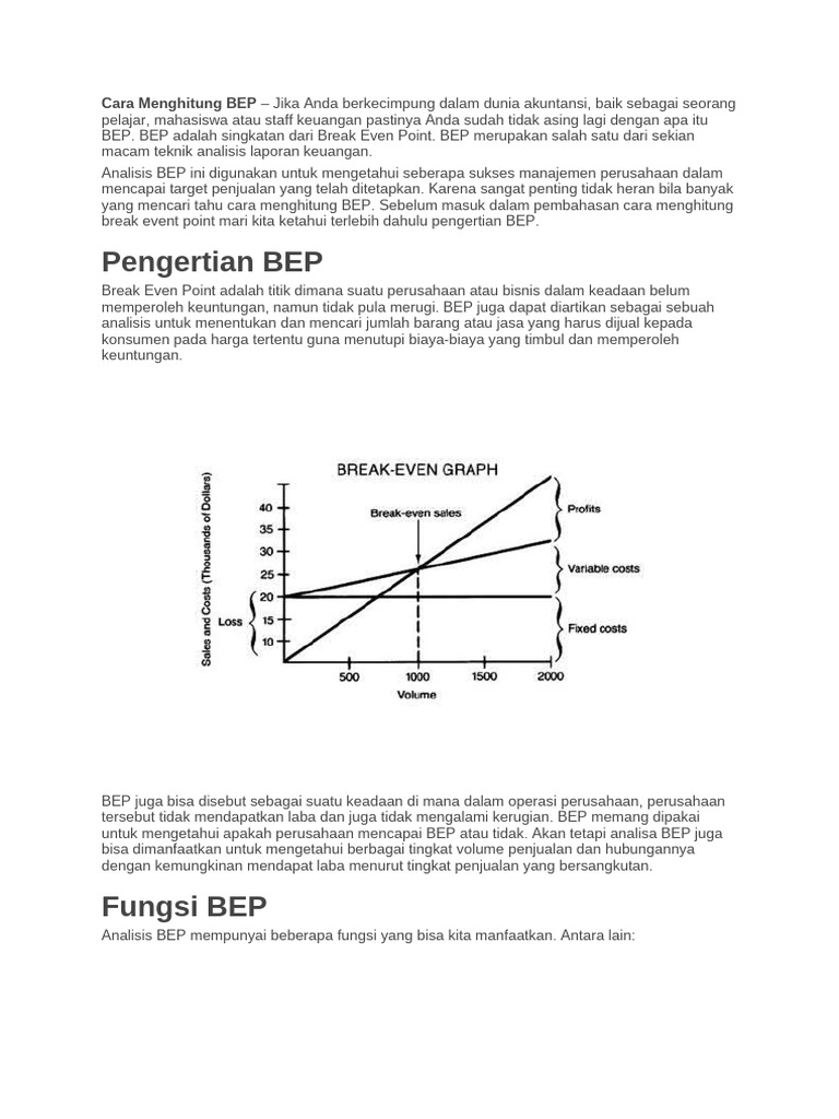 Cara Menghitung BEP | PDF