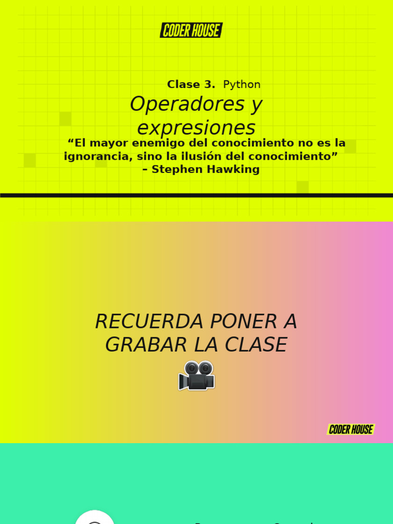 Clase 3 - Operadores y Expresiones | PDF | Python (lenguaje de ...