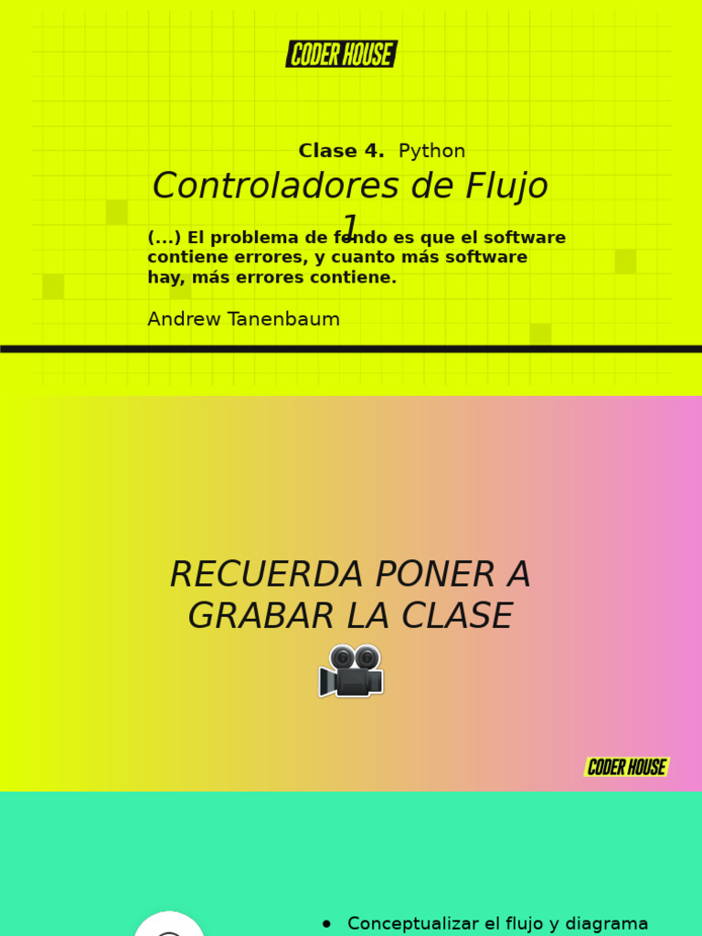 Clase 4 - Controladores de Flujo 1 | PDF | Python (lenguaje de ...