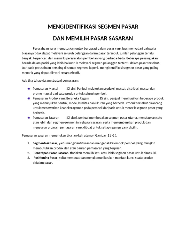 Strategi Segmentasi Pasar Efektif | PDF