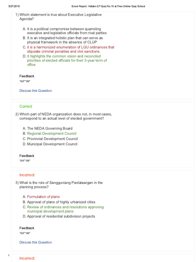 Hidden EP Quiz No 10A | PDF