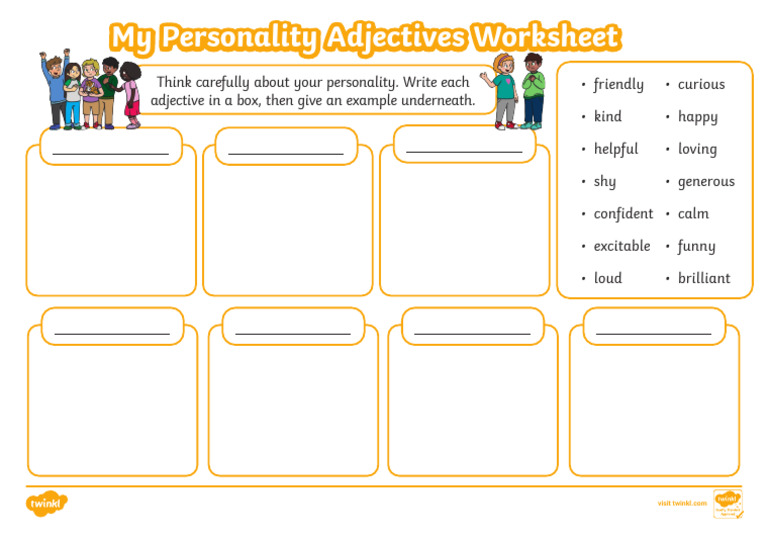 T e 1714138938 My Personality Adjectives Worksheet 1 Ver 1 | PDF