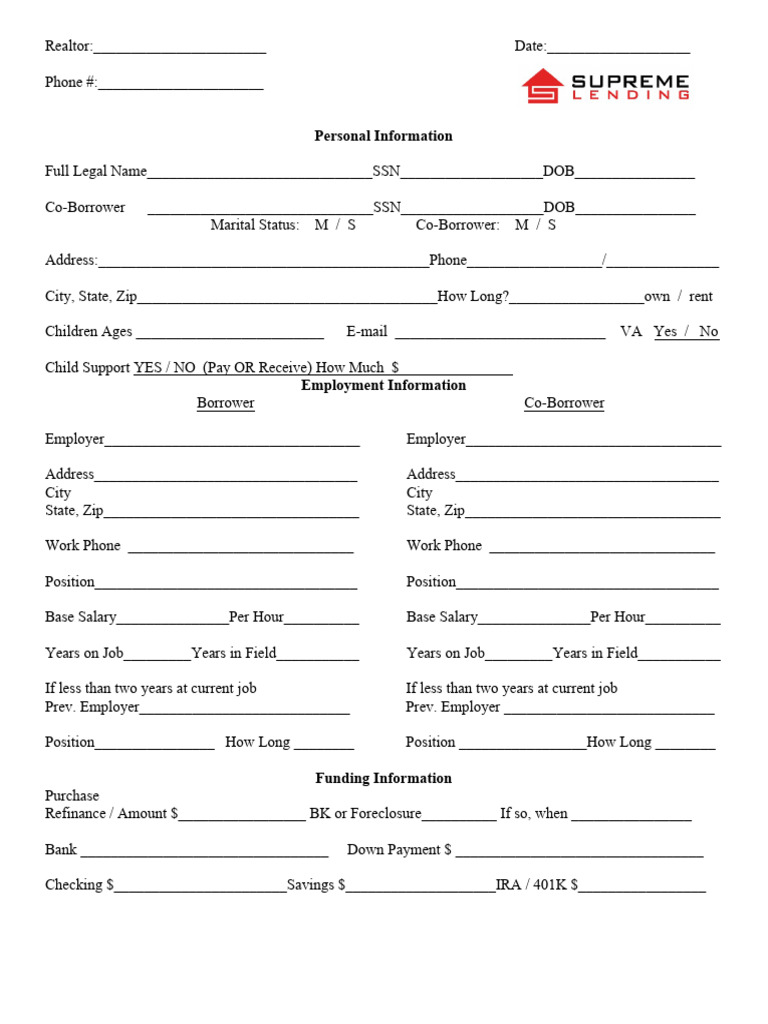 Blank Application | PDF