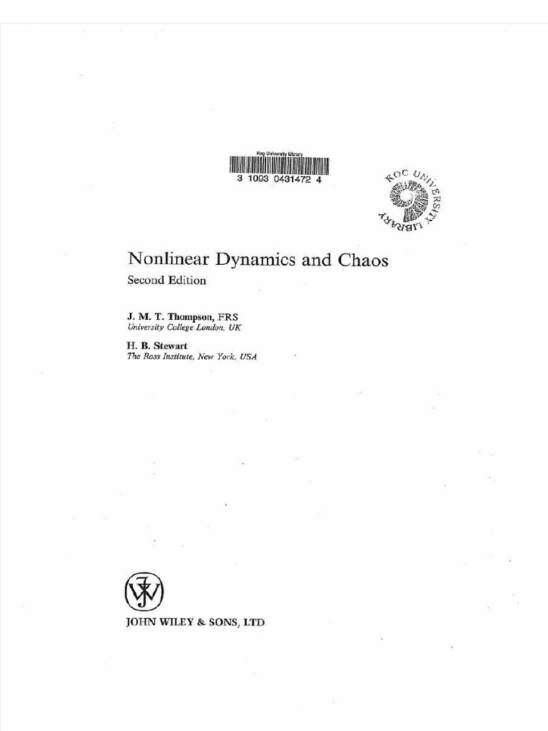 Nonlinear Dynamics and Chaos J.M.T Thompson | PDF