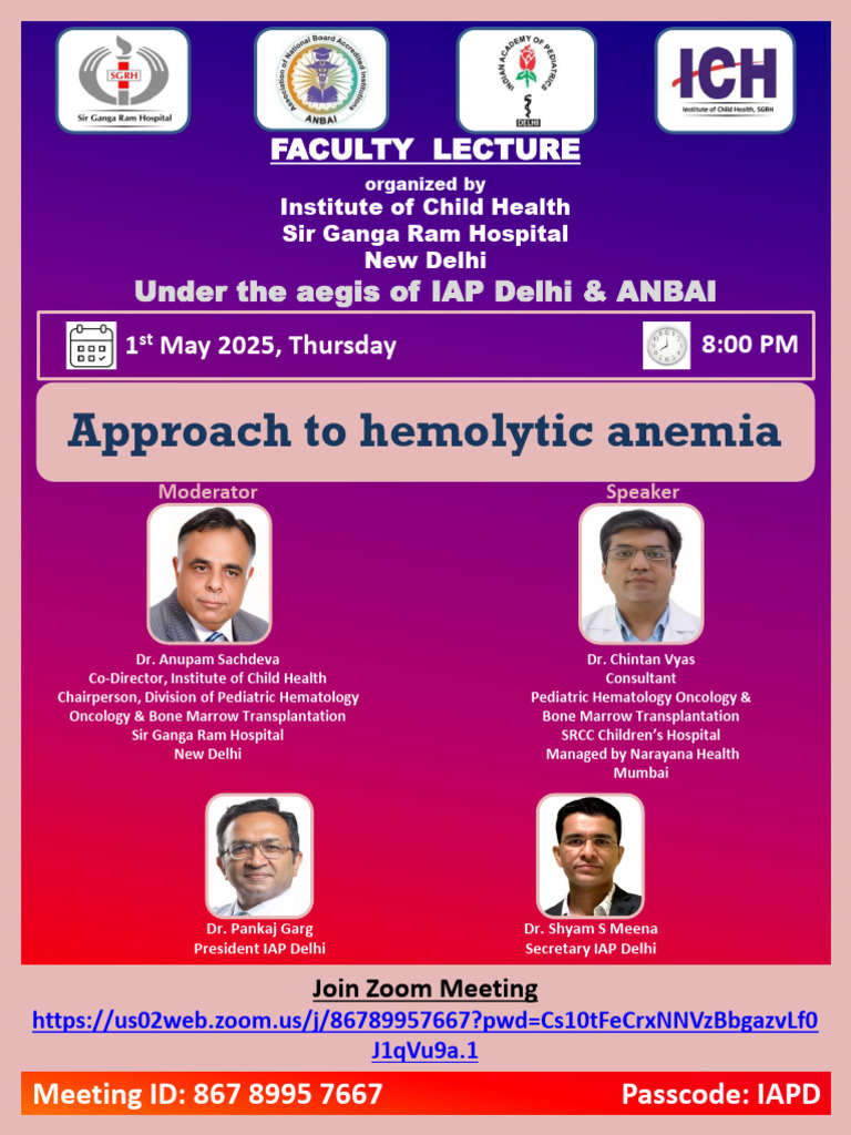 Approach To Hemolytic Anemia: Under The Aegis of IAP Delhi & ANBAI | PDF