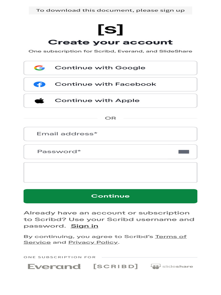 Sign Up Scribd | PDF