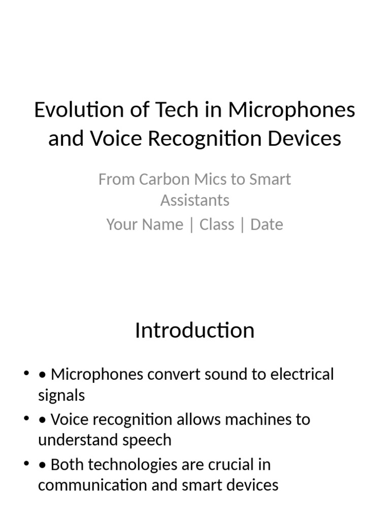 Evolution of Microphones and Voice Recognition | PDF