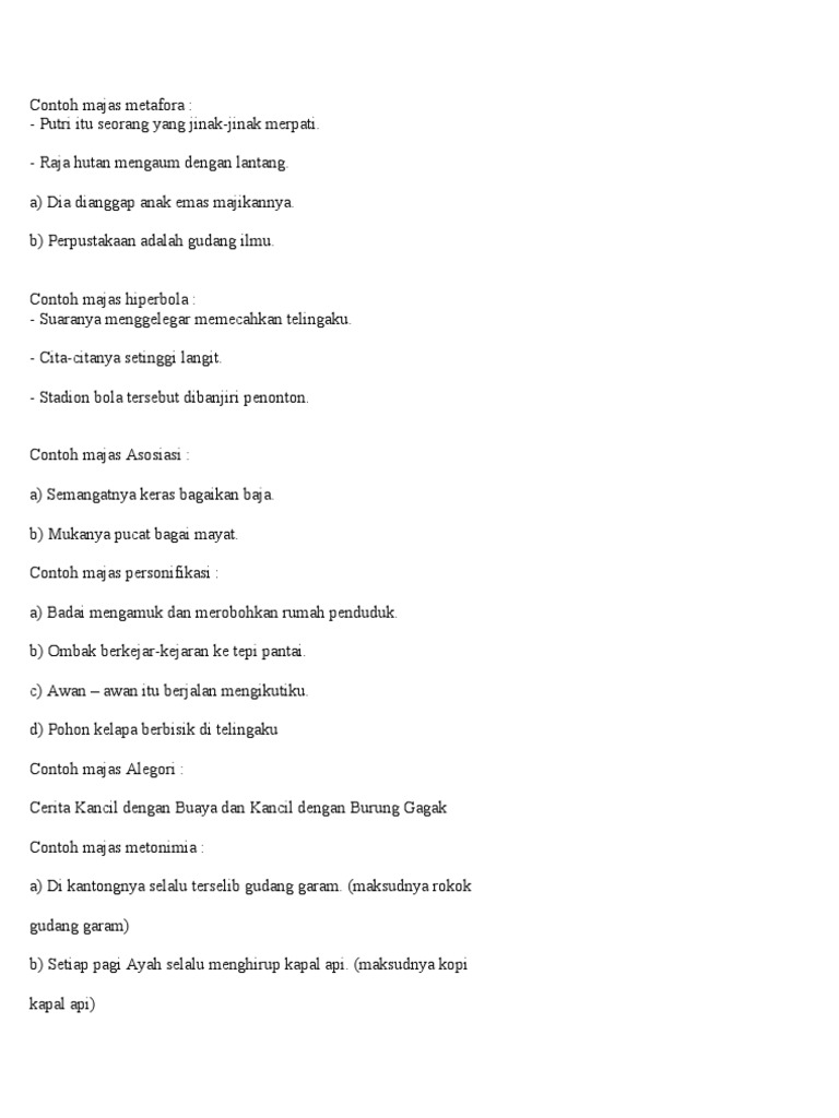 Contoh Majas Metafora | PDF