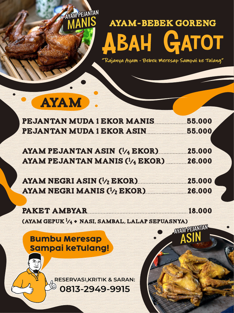 Menu Abah Gatot 2024 | PDF