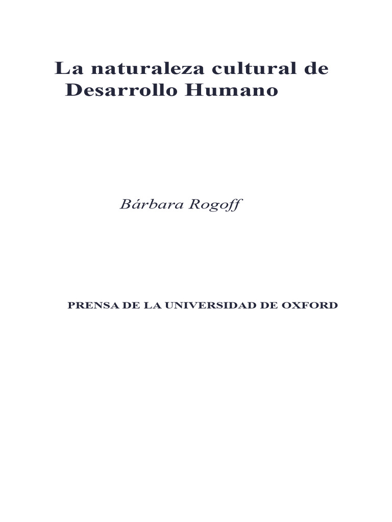 The Cultural Nature of Human Development (Barbara Rogoff) Español | PDF ...