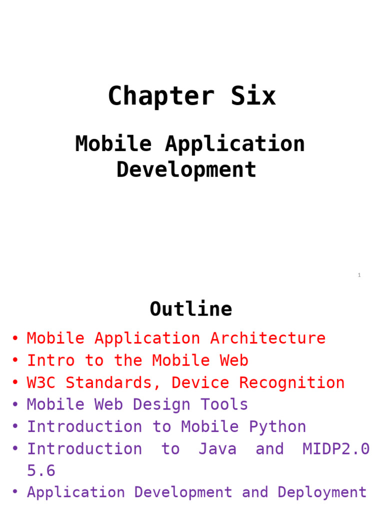 Chapter 6 Part 2 Application Development For Mobile Devices | PDF | World Wide Web | Internet & Web