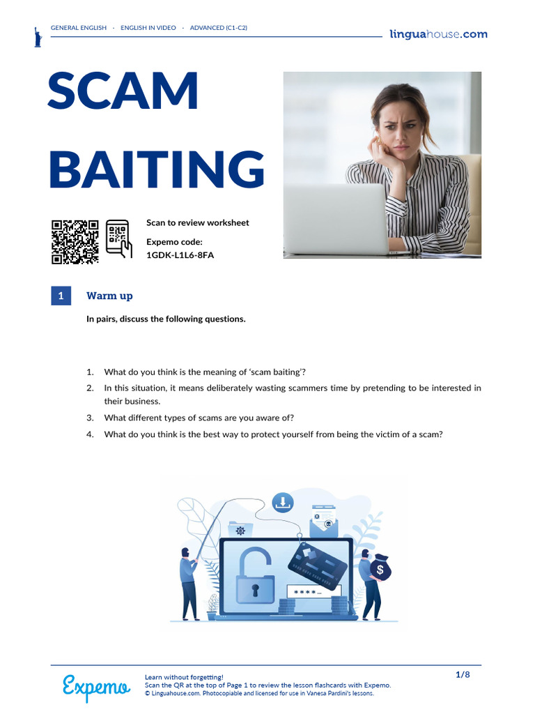 Scam Baiting American English Student C1 C2 | PDF | Phishing