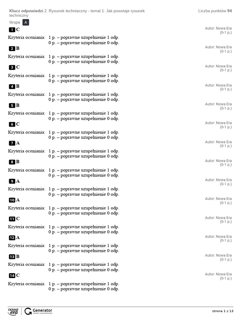 Rysunek Techniaczny - Temat 1 - Jak Powstaje Rysunek Techniczny Klucz Odpowiedzi | PDF