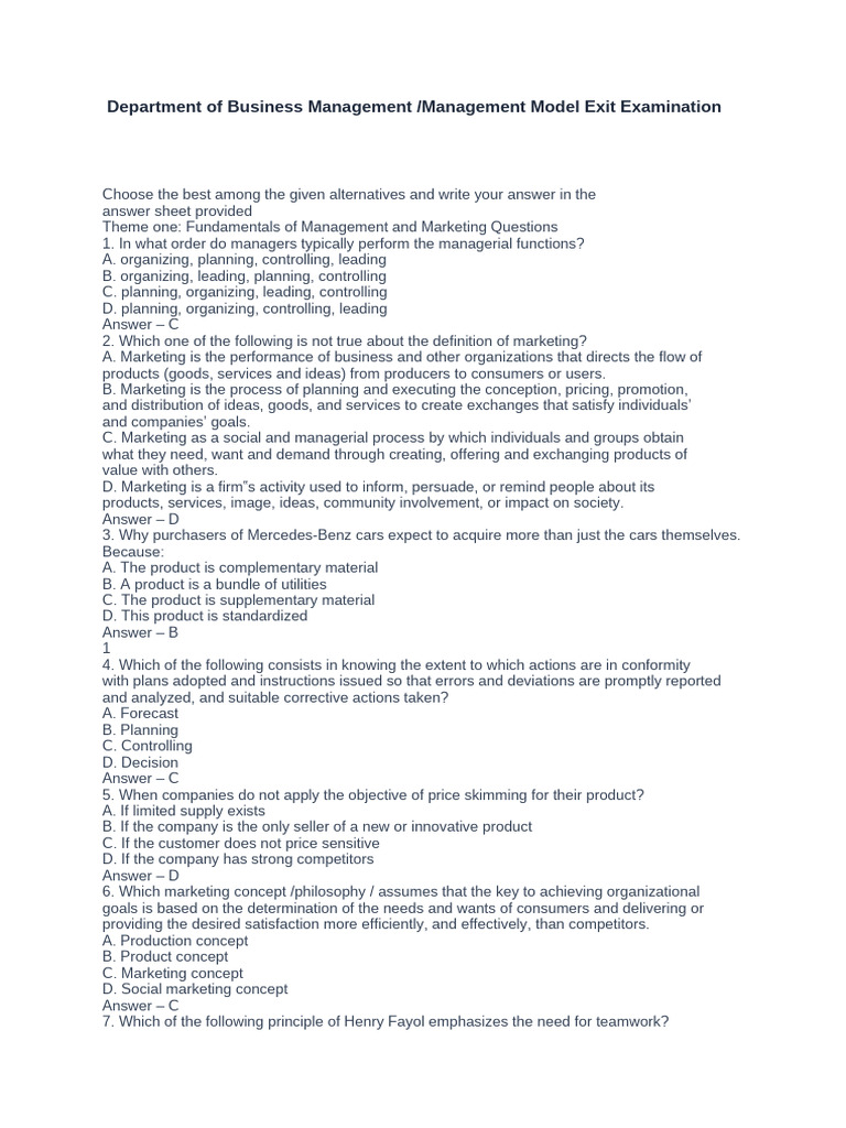 Model Exit Exam 2017 | PDF | Statistics | Methodology