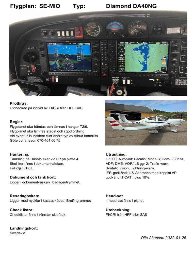 SE-MIO - Manual DA40 | PDF