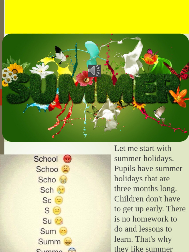 Prezentaciya Na Temu Summer Holiday | PDF