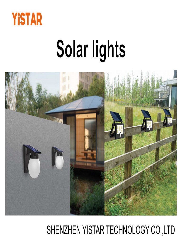 Yistar Solar Lights Catalog | PDF | Lithium Ion Battery | Lighting