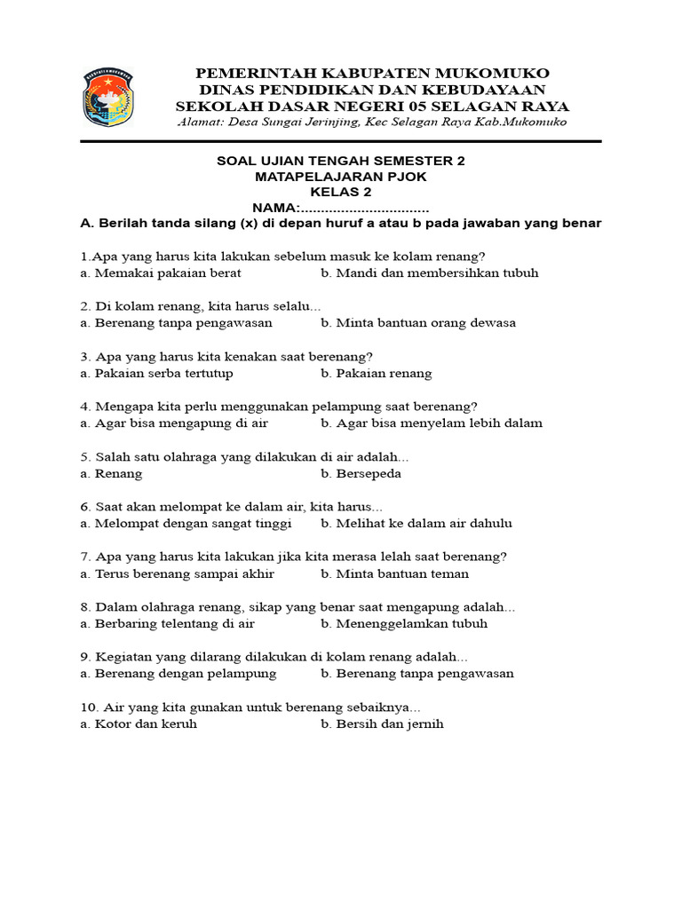 Soal Pjok Kelas 2 | PDF