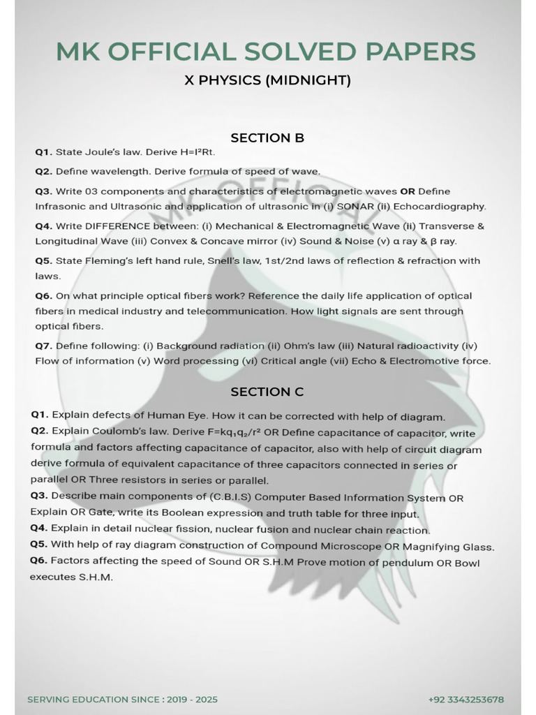 X Physics Midnight by MK Official | PDF