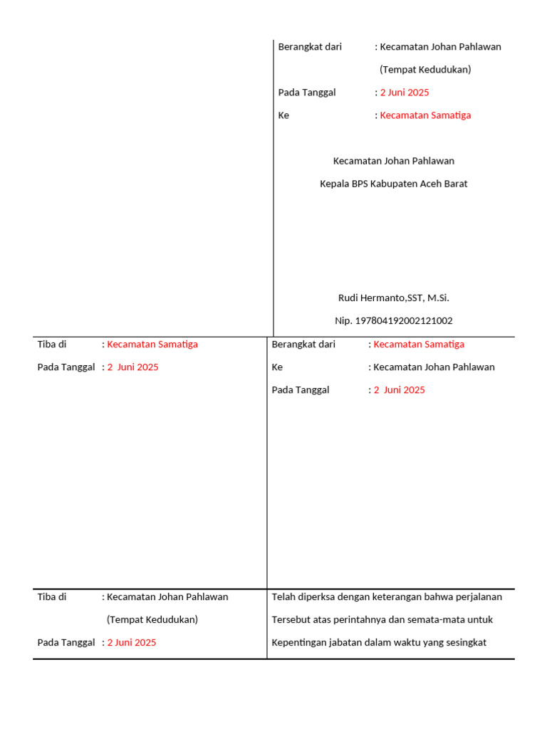 Lampiran SPD (Visum) | PDF