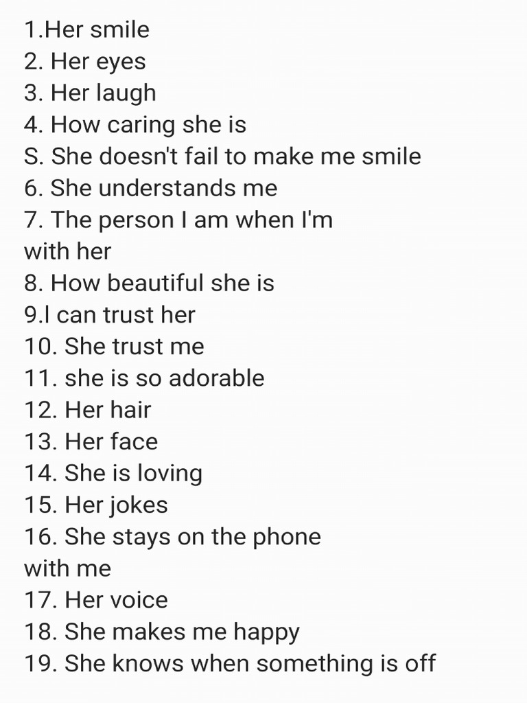 100 Things I Love About Her | PDF
