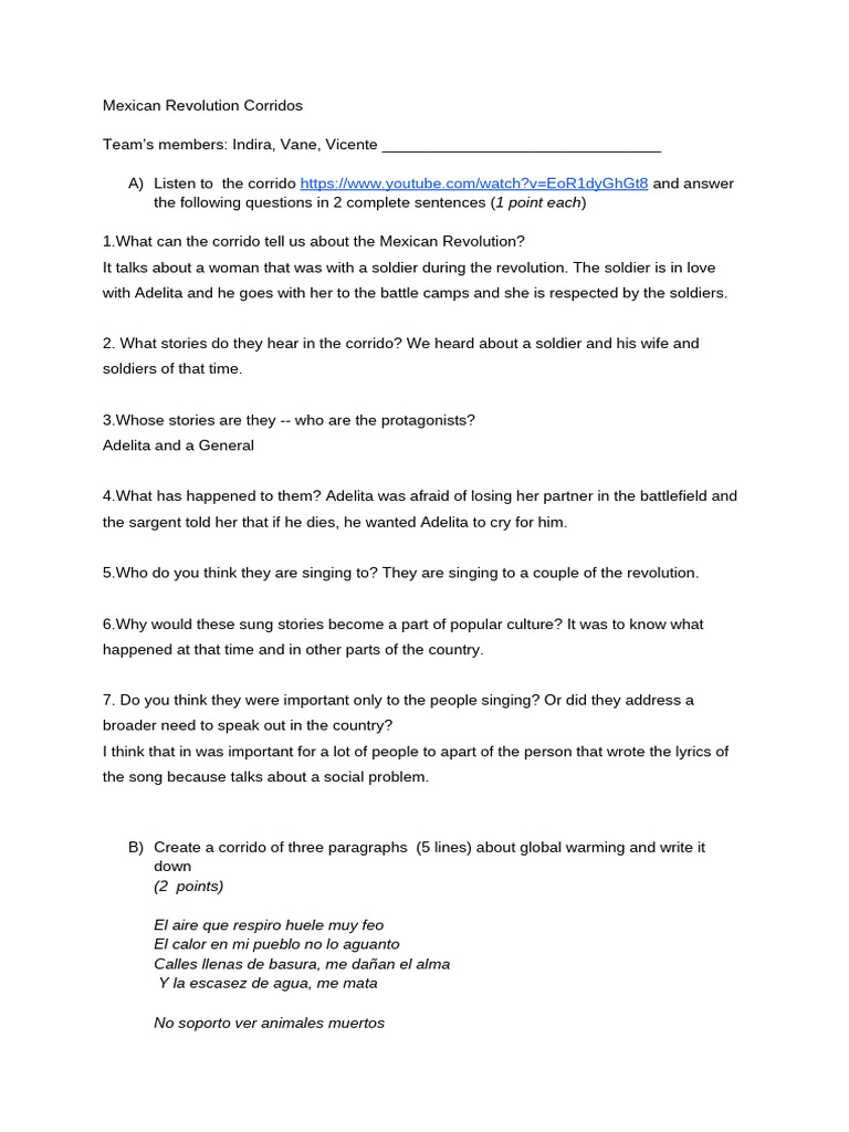 Mexican Revolution Corridos | PDF