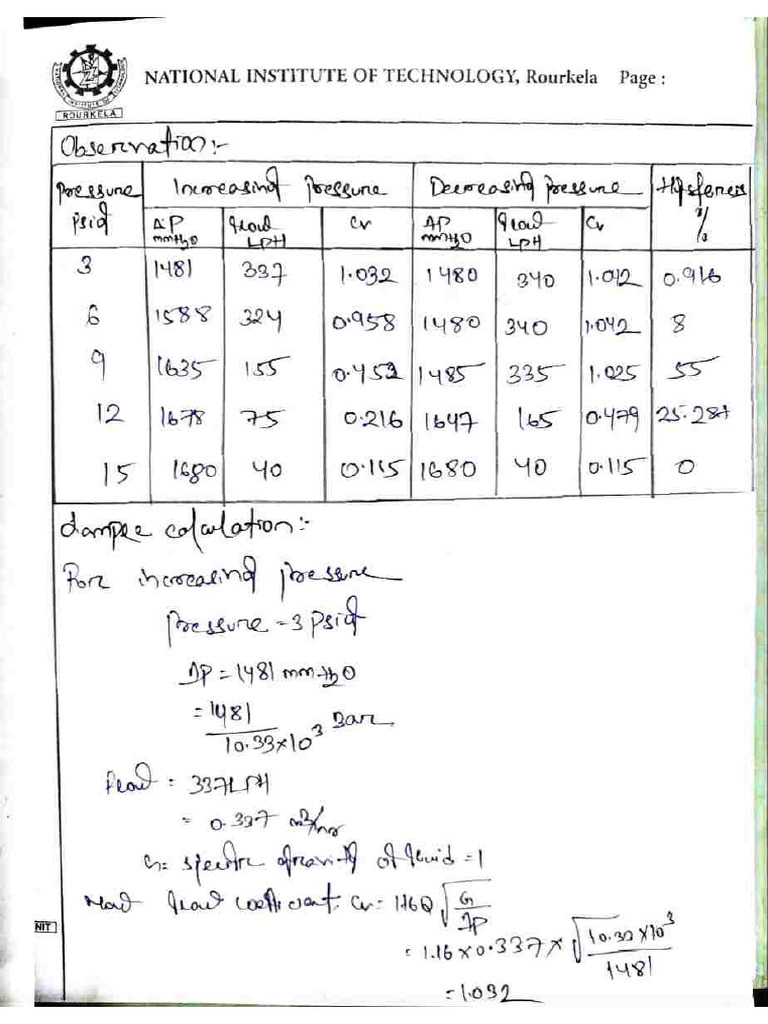Exp 2 - Study of Hysteresis of Control Valve | PDF