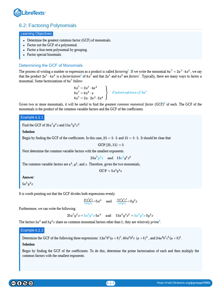 Factoring Polynomials-1-1 | PDF | Factorization | Polynomial