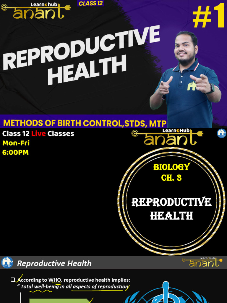 LIVE Class12ReproductiveHealth#1 | PDF | Birth Control | Combined Oral ...