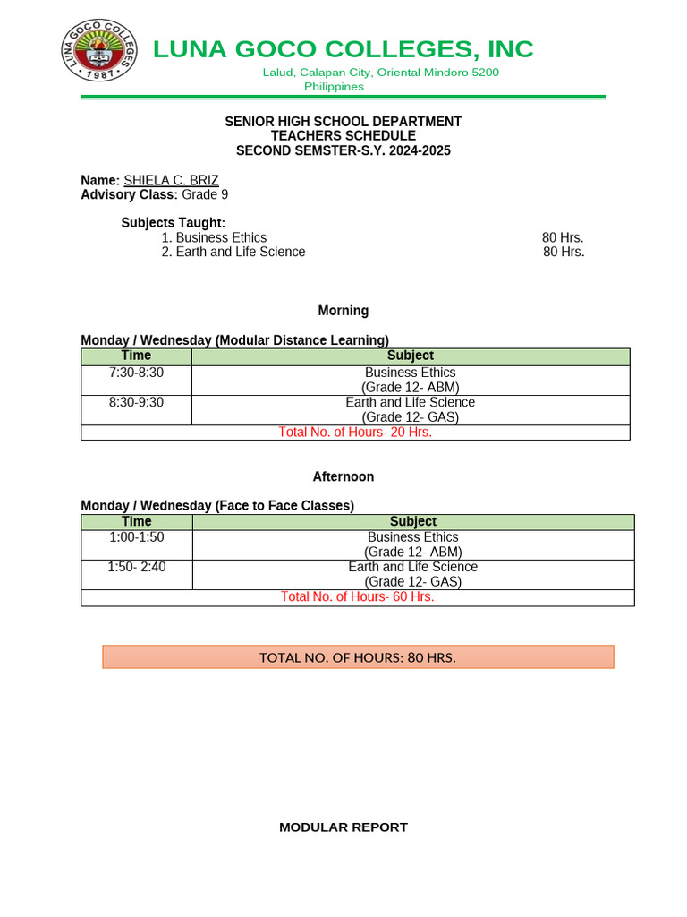 Modular Report 12mwf | PDF | Biology | Cell (Biology)