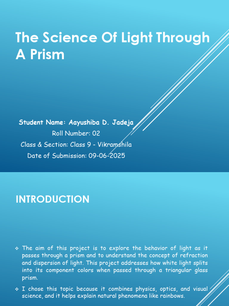 Science of Light Through A Prism | PDF | Light | Optics