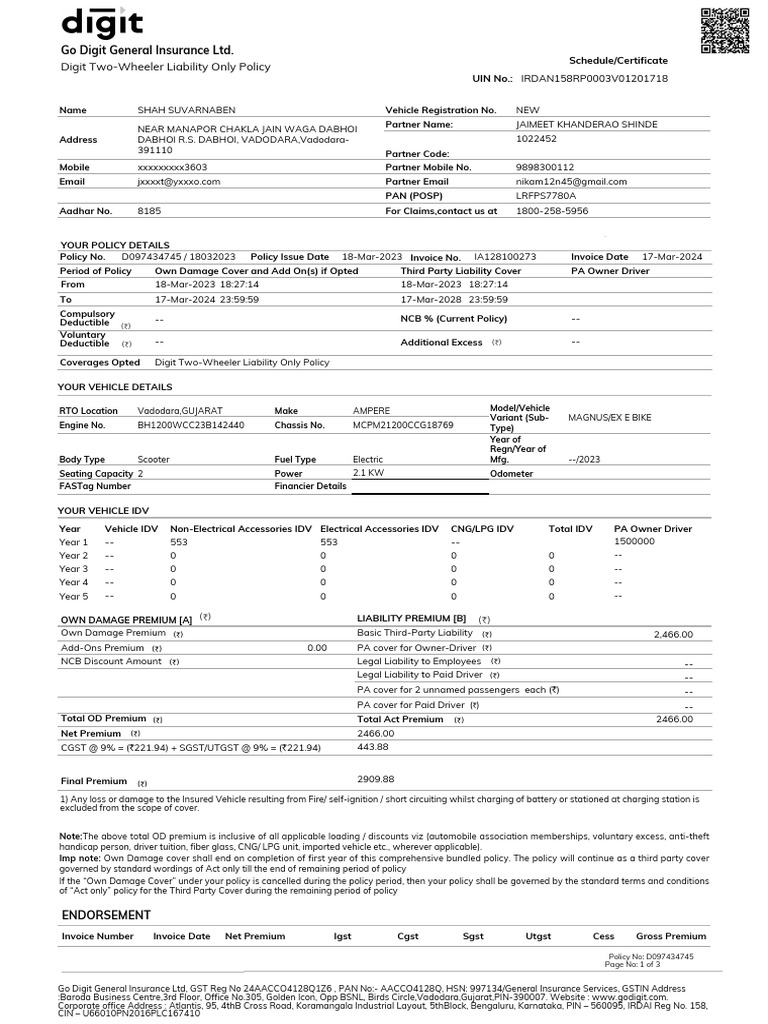 D097434745 Comprehensive Policy | PDF | Insurance | Liability Insurance
