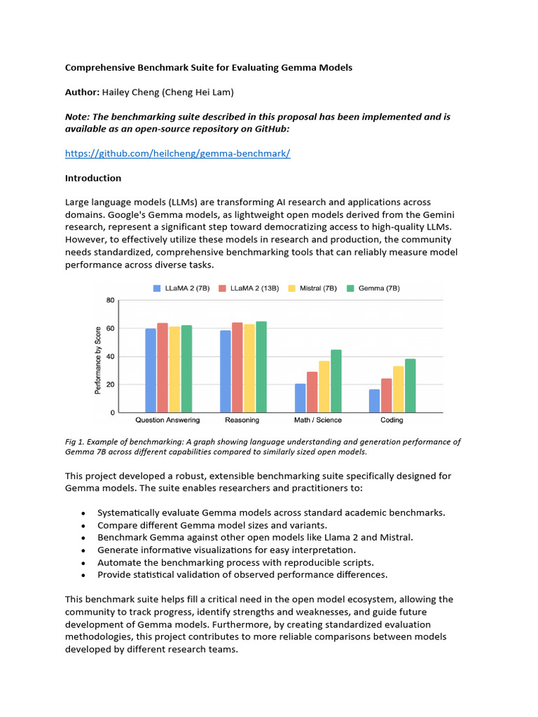 Comprehensive Benchmark Suite For Evaluating Gemma Models | PDF | Deep ...