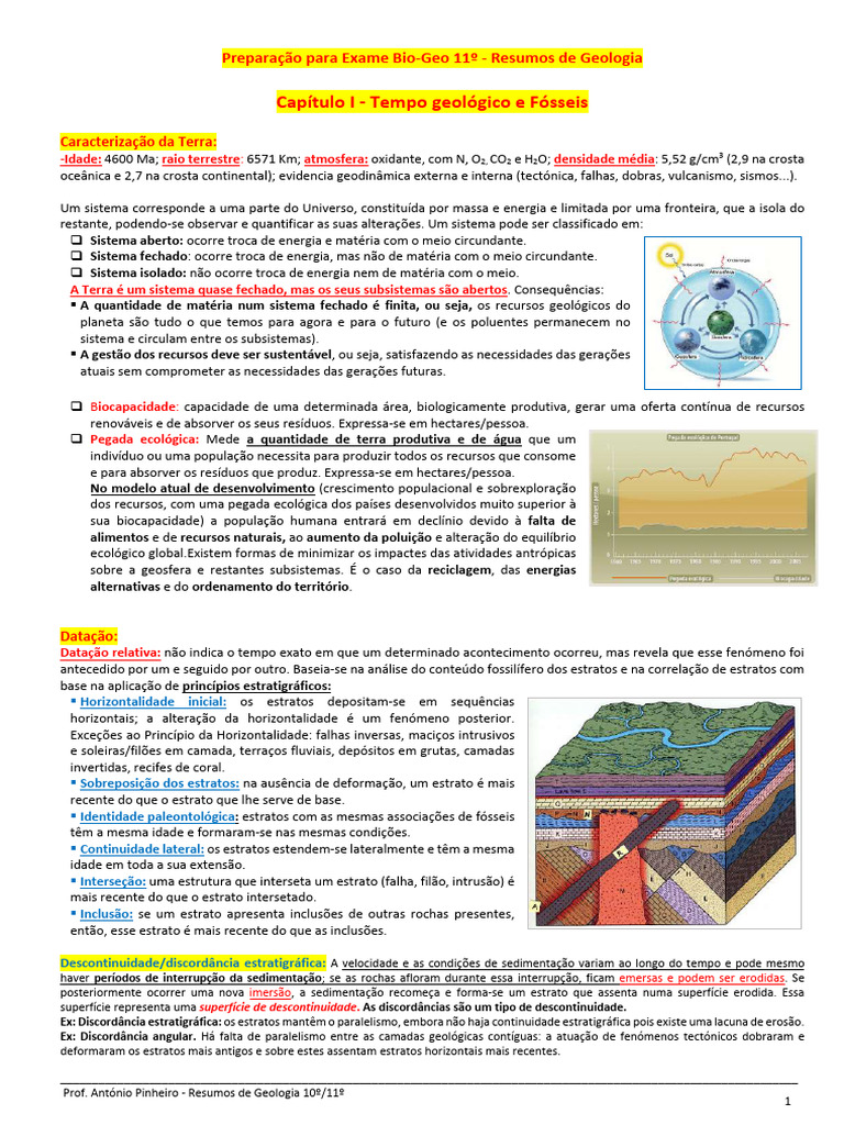 Resumos Geologia Compressed | PDF | Placas tectônicas | Fóssil