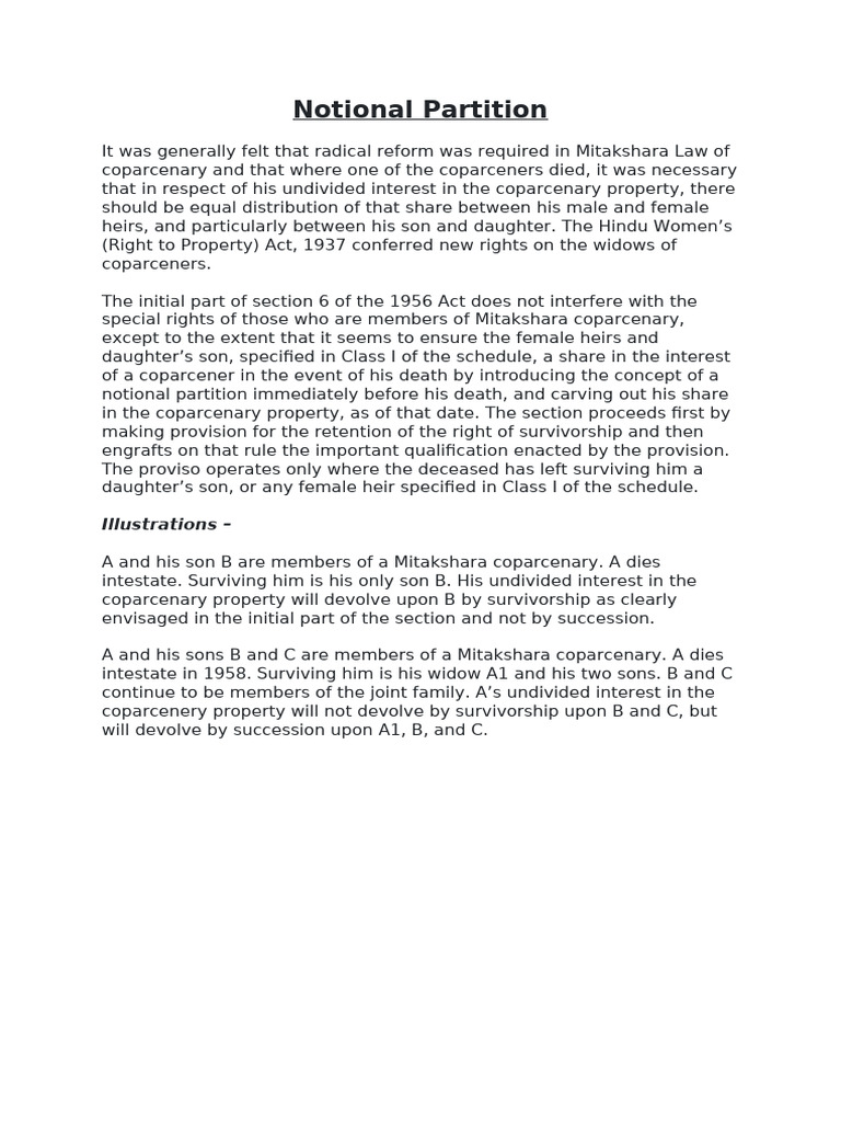 Notional Partition | PDF