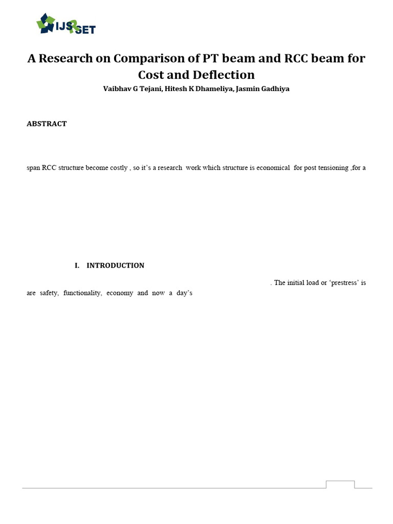 Comparison of PT and RCC Beams Analysis | PDF | Prestressed Concrete ...