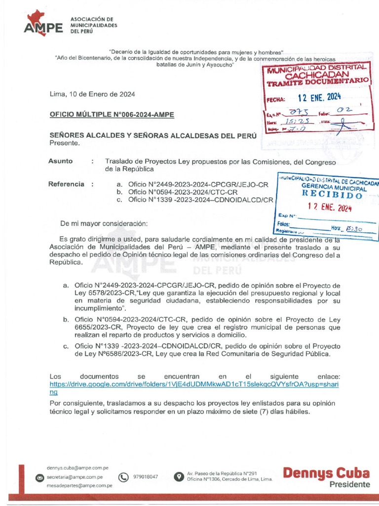 Oficio Multiple 006 | PDF