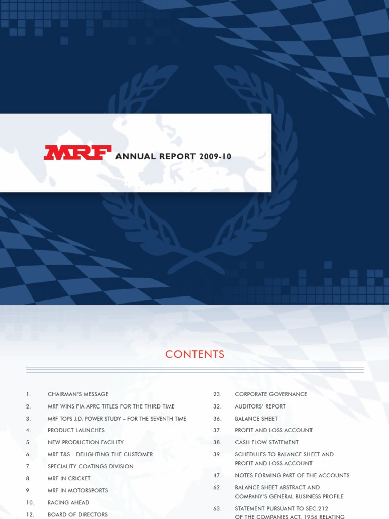 MRF 2009-10 Final Dividend Recommendation | PDF | Board Of Directors ...