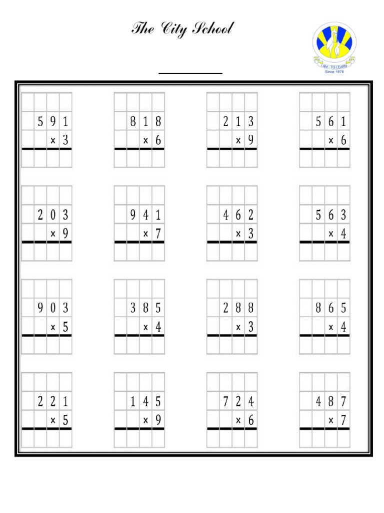 Multiplication Sums 2 | PDF